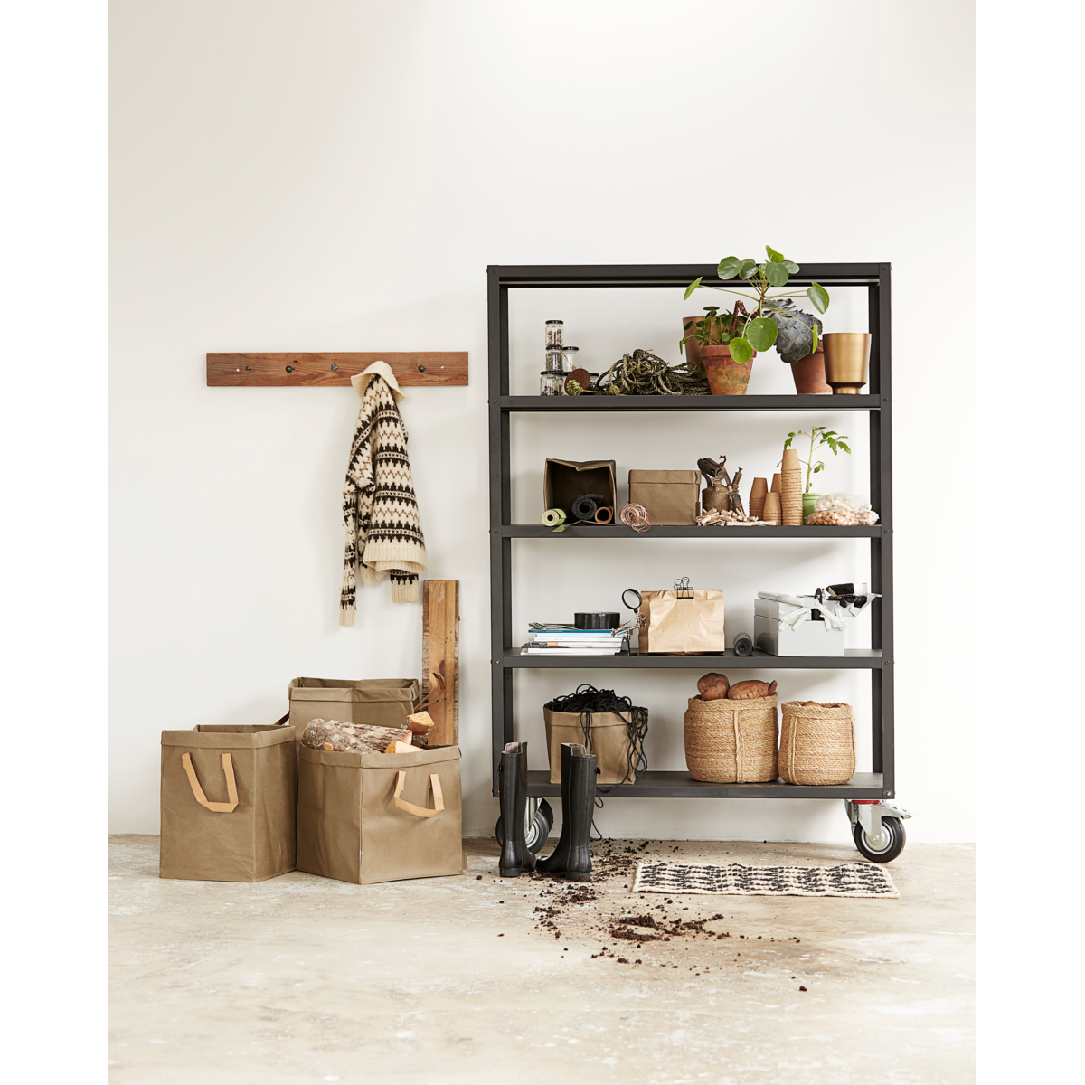 Black Metal Trolley Shelving Unit - 5-Tier Storage with Wheels – northhome