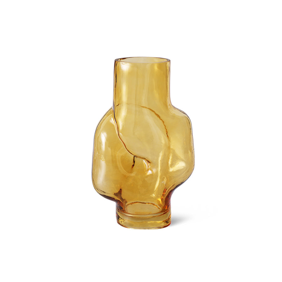 Gleam Glass High Vase – Amber | Tall Amber Glass Vase | hkliving ...