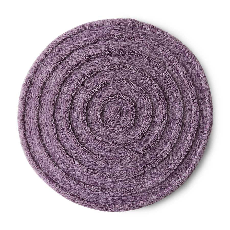 Lilac Purple Round Woollen Rug 1.5m Diameter from hkliving northhome